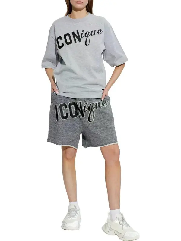Dsquared2 Appliqué Frayed Shorts - Grey