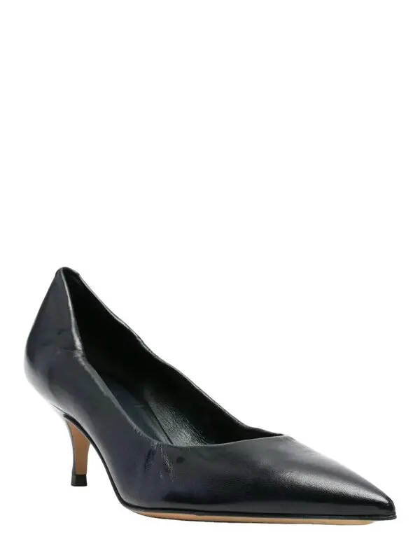 GUGLIELMO ROTTA Azelie Pointed Leather Pumps - Blue