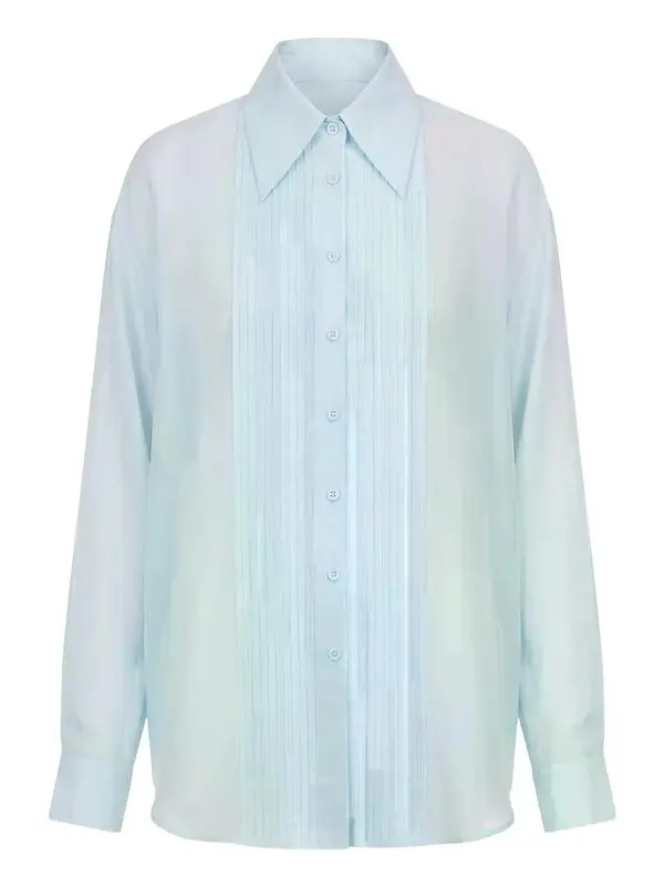 Tibi Pintucked Shirt - Blue