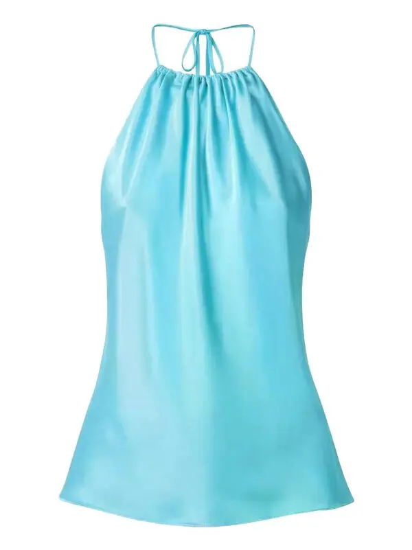 Pinko Halter-neck Top With Tie Straps - Blue