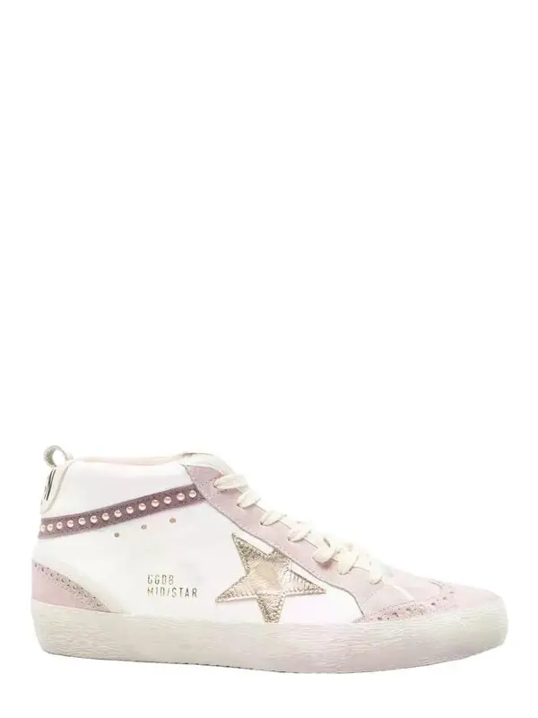 GOLDEN GOOSE Mid Star Classic Sneakers With Stud Embellishments - Neutrals
