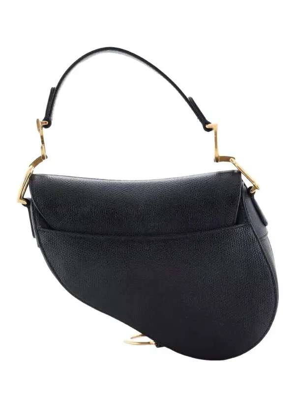 Dior Saddle Handbag Leather Mini Shoulder Bag - Black