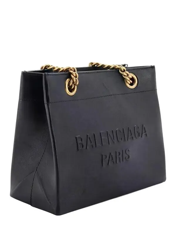 Balenciaga Duty Free Chain Leather Small Tote Bag - Black