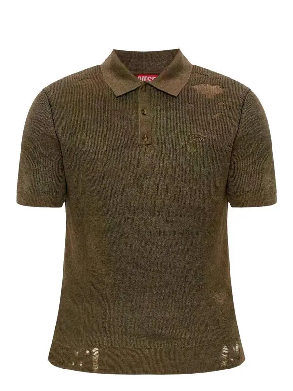 DIESEL® K-danny Distressed Polo Shirt - Brown