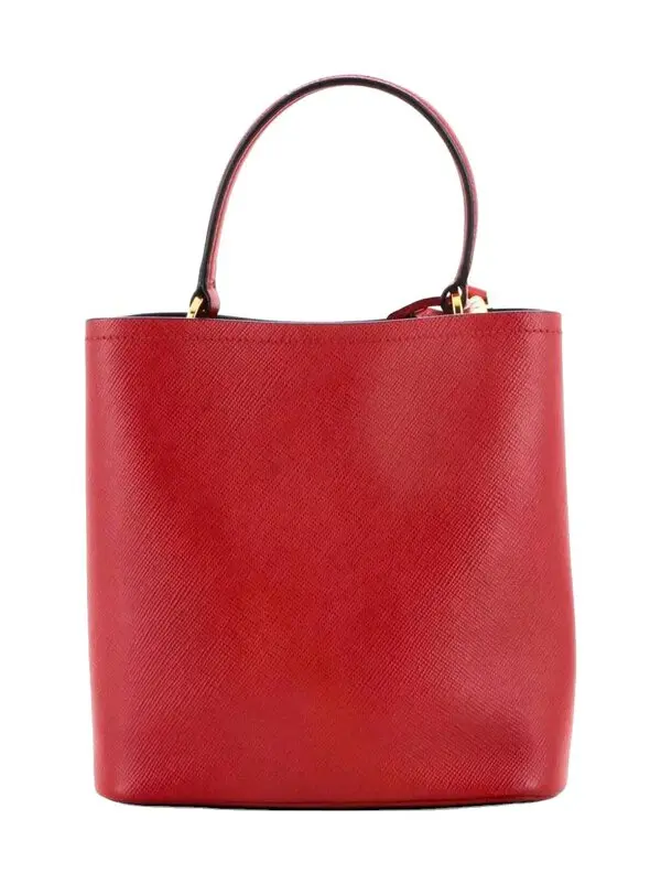 Prada Panier Saffiano Leather Medium Bucket Bag - Red