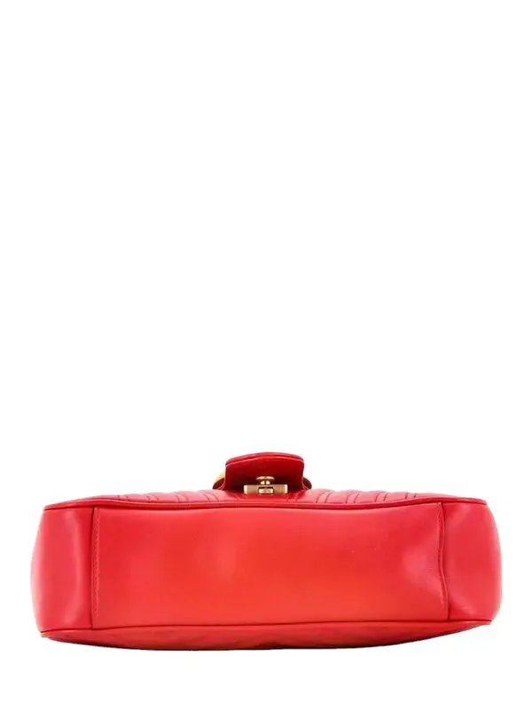 Gucci Gg Marmont Matelassé Leather Small Crossbody Bag - Red
