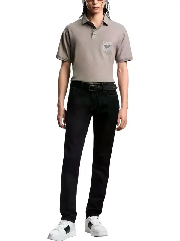 Emporio Armani Logo Patch Five-pocket Jeans - Blue