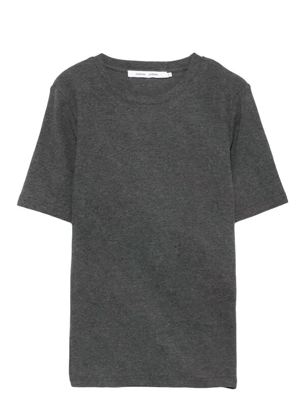 SAMSOE SAMSOE Fine Ribbed Crew Neck T-shirt - Grey