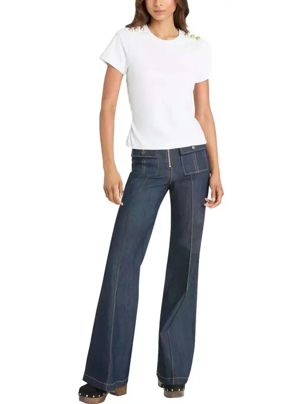 Cinq À Sept Button Jasper T-shirt - White