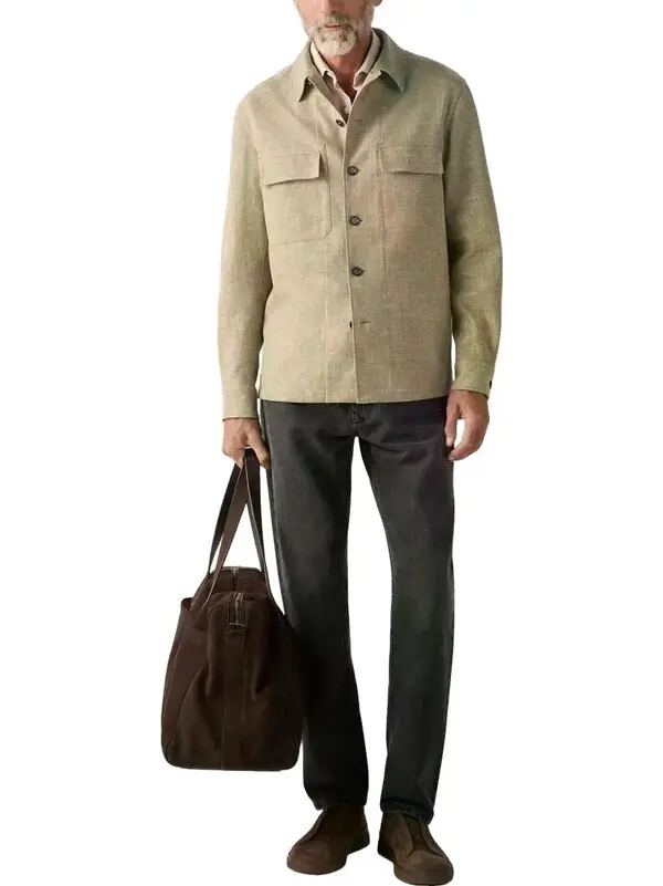 Zegna Chest Pocket Shirt Jacket - Neutrals