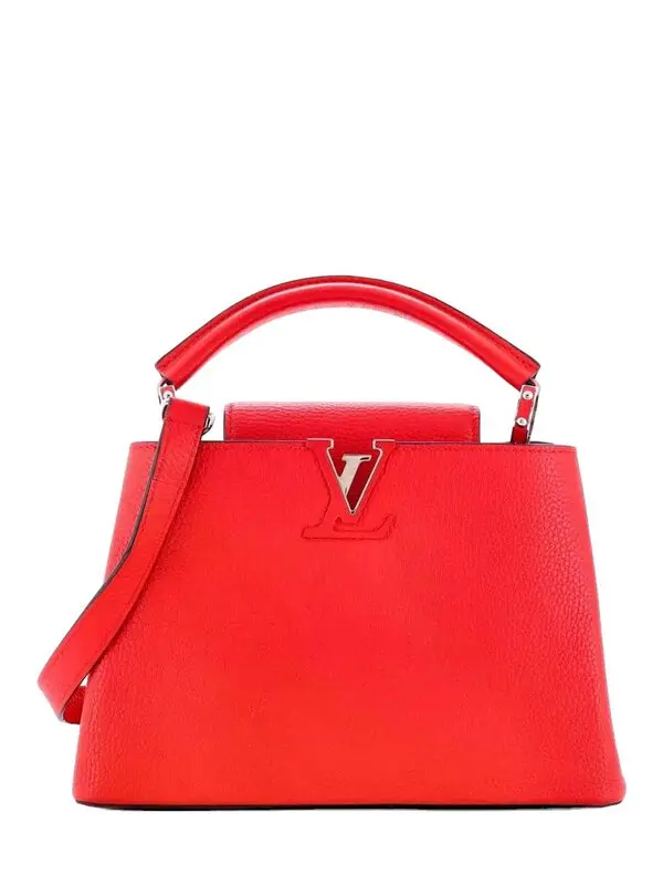 LOUIS VUITTON Capucines Leather Bb Satchel - Red