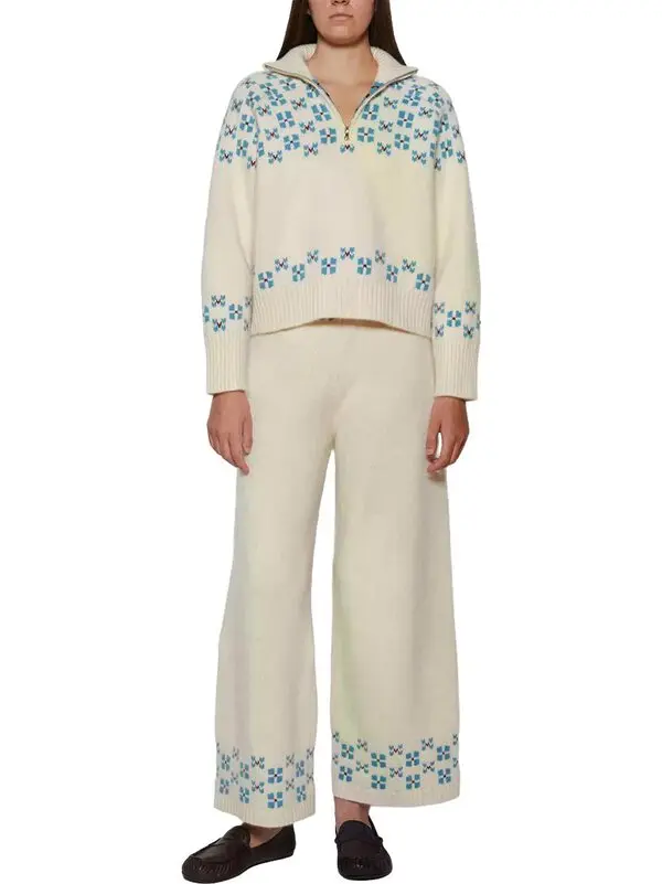 Calle Del Mar Call Del Mar Fair Isle Zip Knitwear - Neutrals