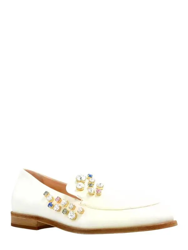 Agl New College Precious Embellished Leather Loafers - Neutrals