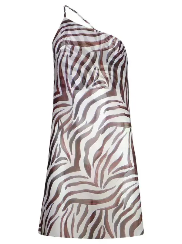 Bond Eye Amelia One-shoulder Mini Dress - Neutrals