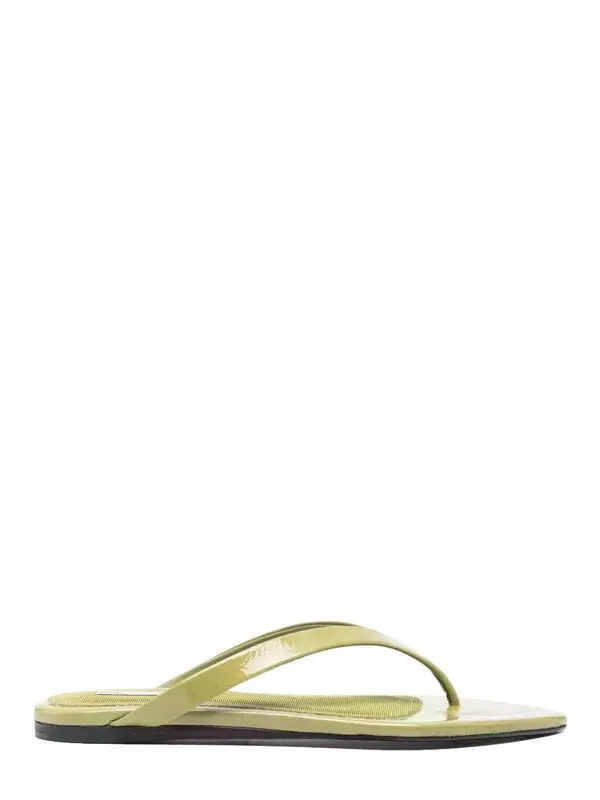 AMI Paris Leather Flat Sandals - Green