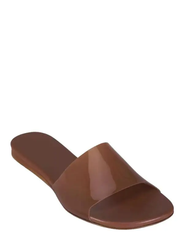 Amina Muaddi Bianca Slide Sandals - Brown