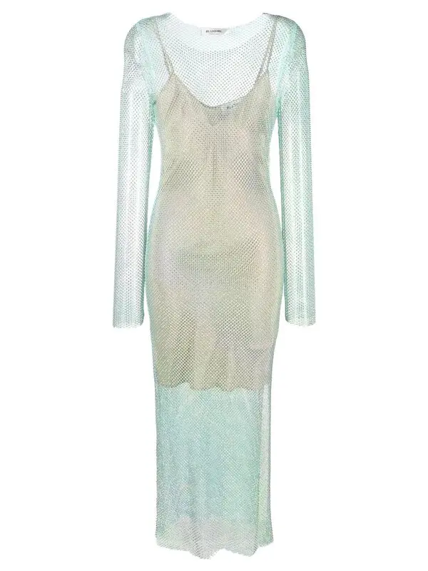 BLUGIRL Long Sleeved Sequin Maxi Dress - Blue