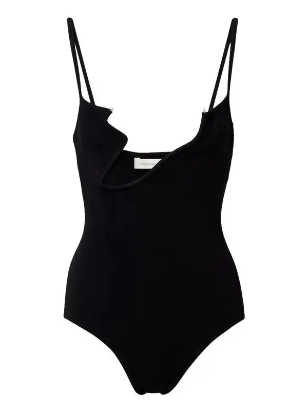 Christopher Esber Odessa Arced Knitted Bodysuit - Black