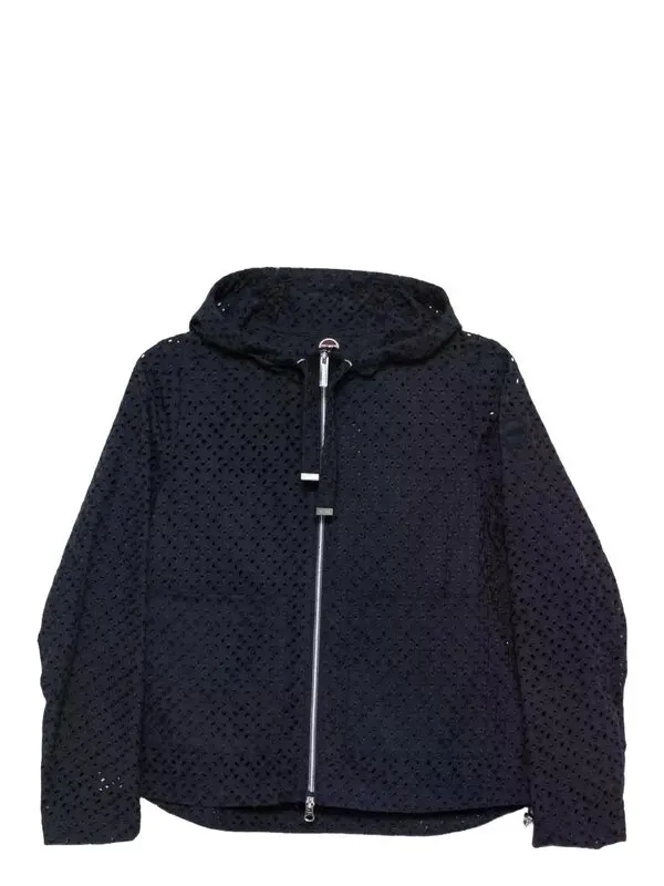 COLMAR Hooded Zip-up Jacket With Perforated Design - Blue