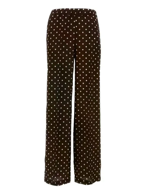 P.a.r.o.s.h Polka-dot Wide-leg Trousers - Brown