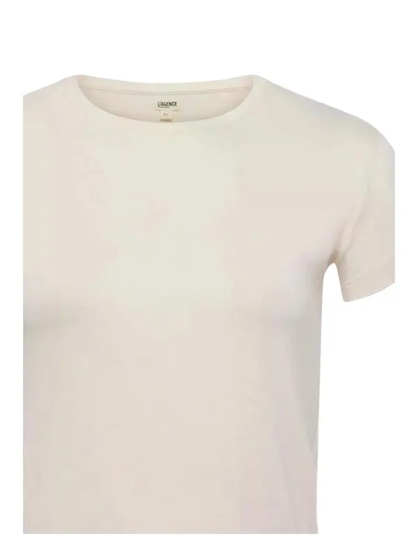 L'Agence Short Sleeve Crewneck T-shirt - Neutrals