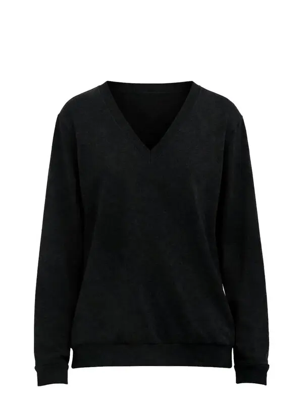 Tibi Trompe Loeil V-neck Top - Black