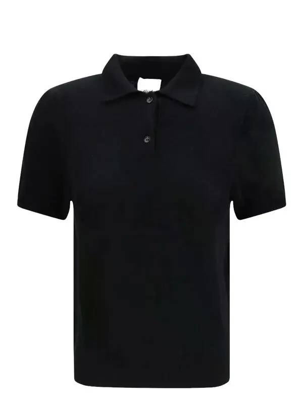 ALLUDE Cashmere Polo Top - Black