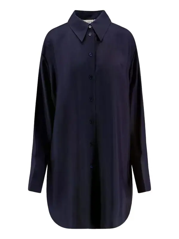 RÓHE Long Silk Shirt - Blue