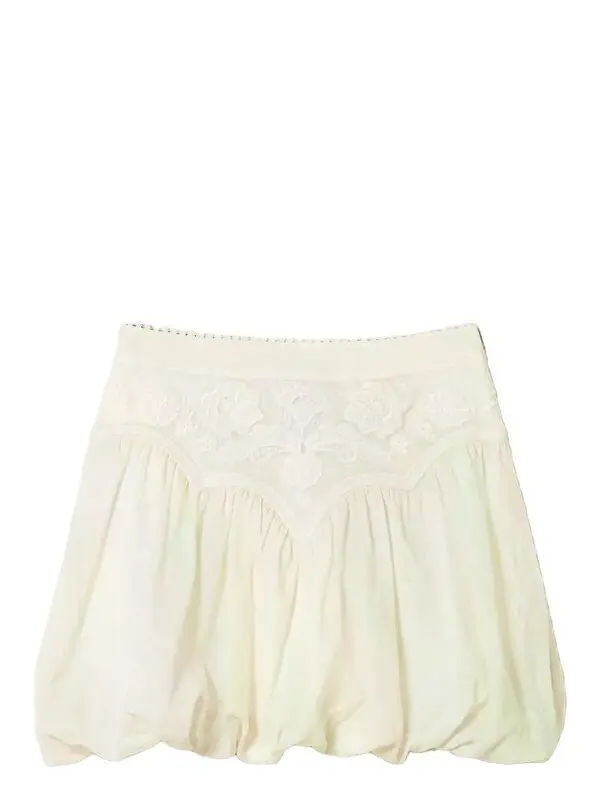 TWINSET Embroidered Balloon Mini Skirt - Neutrals
