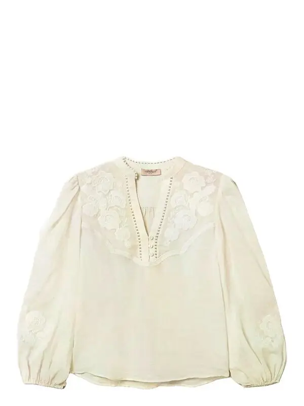TWINSET Embroidered Long-sleeve Blouse - Neutrals