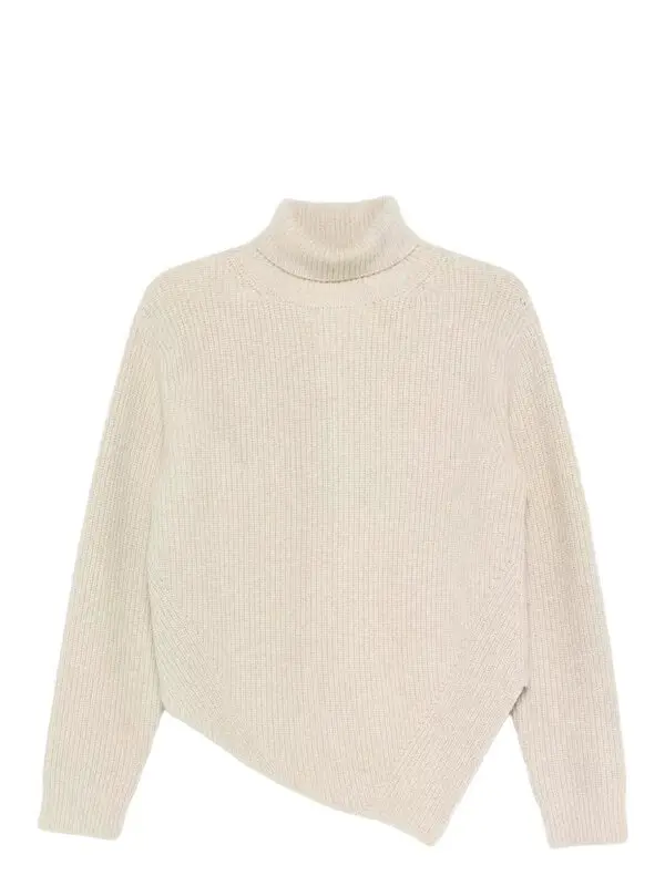 Nanushka Marda Ribbed Knit Turtleneck Sweater - Neutrals