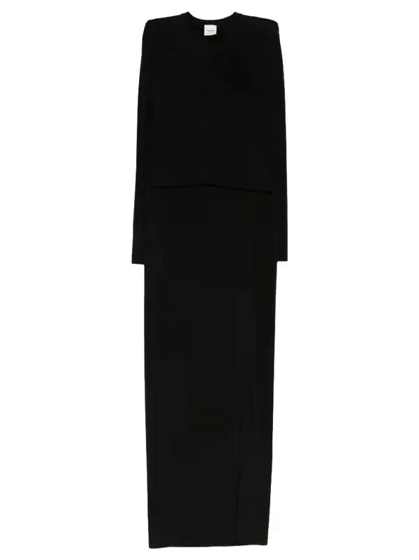 Nanushka Shada Long-sleeve Maxi Dress With Waist Detail - Black