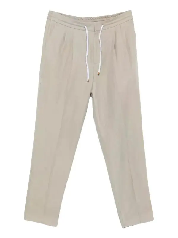 Brunello Cucinelli Drawstring Pleated Trousers - Neutrals