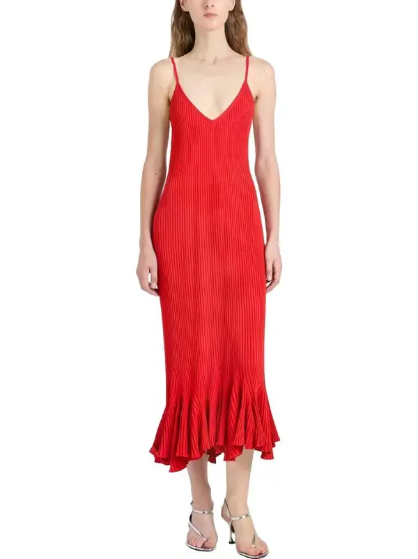 Proenza Schouler Giuditta Ribbed Knit Dress - Red