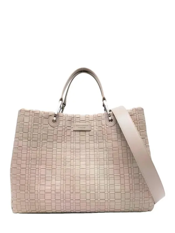Emporio Armani Woven Top Handle Tote Bag - Neutrals
