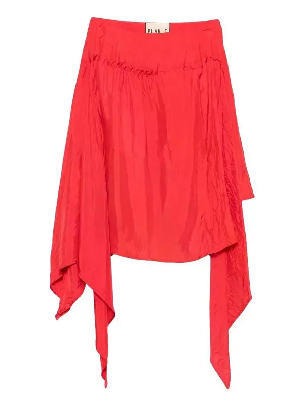 Plan C Tie Detail Skirt - Red