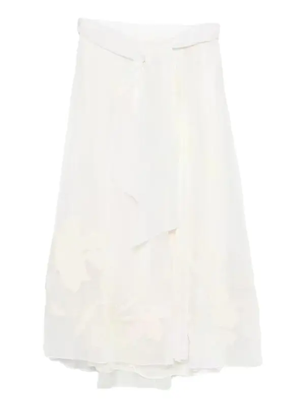 FORTE_FORTE Floral Tie Skirt - Neutrals