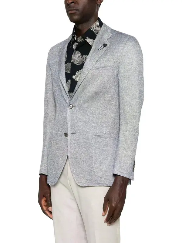 LARDINI Single-breasted Buttoned Blazer - Blue