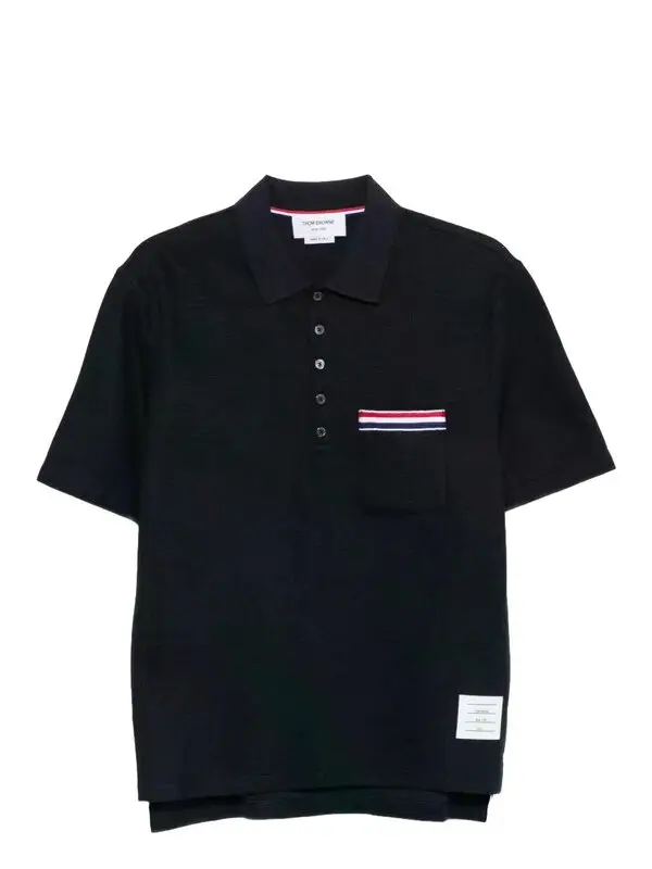 Thom Browne Logo-embroidery Polo Shirt - Blue
