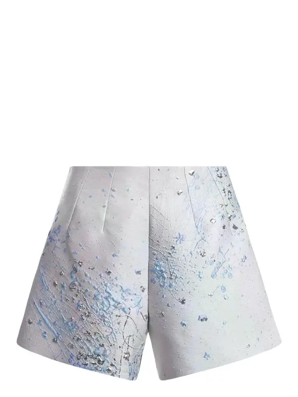 MIA PECULIAR Brocade Embellished Shorts - Grey