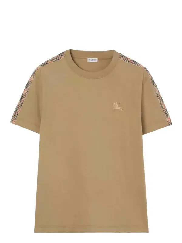Burberry Check-trim Cotton T-shirt - Brown