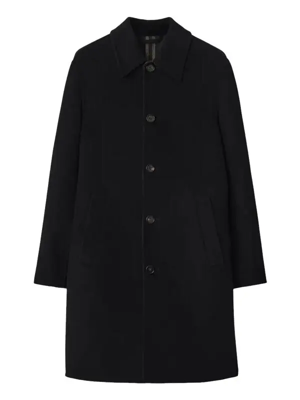 Burberry Mid-length Wool Twill Car Coat - Black