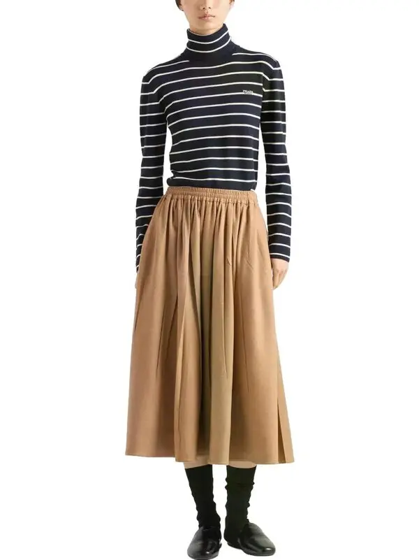 Prada Camel-hair Circle Midi-skirt - Neutrals