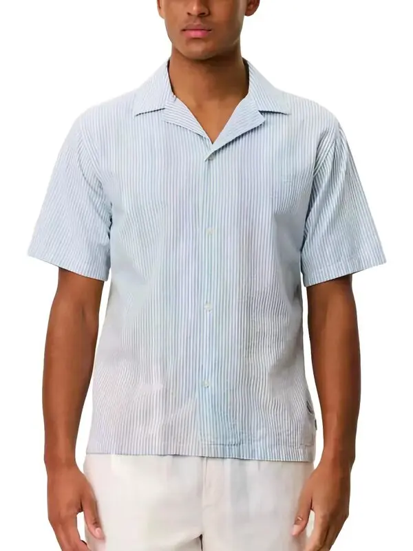 LES DEUX Lukas Striped Short-sleeve Shirt - Blue