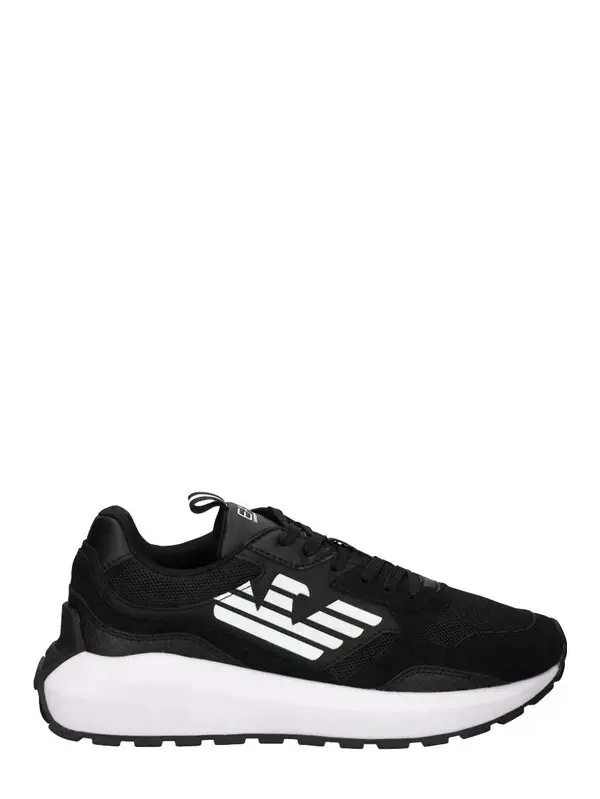 EA7 Logo Detail Lace-up Sneakers - Black