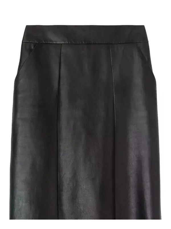 Ermanno Scervino Leather Midi Skirt - Black