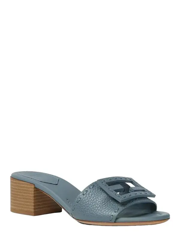 Fendi Baguette Leather Sandals - Blue