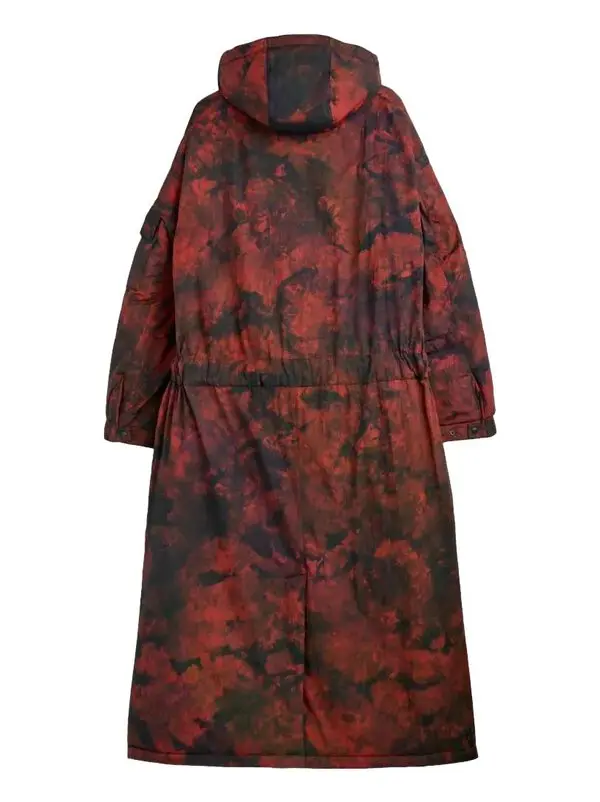 Y3 All-over Print Hooded Coat - Red