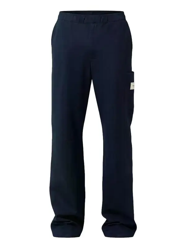 FLANEUR Patch Detail Trousers - Blue