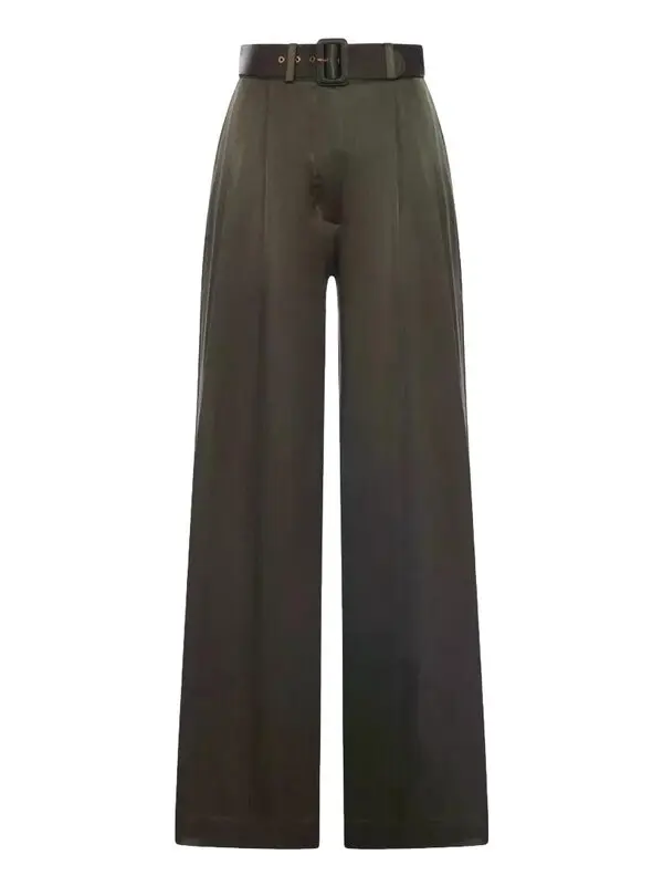 Zimmermann Belted Wide Leg Trousers - Green